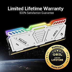 GeIL Polaris RGB DDR5 RAM, 32GB (16GBx2) 5600MHz 1.1V ,AMD Compatible, Long DIMM High Speed Desktop Memory, Hardcore Immersive Gaming/Multimedia Content Creation/Quality Live Streaming(White)