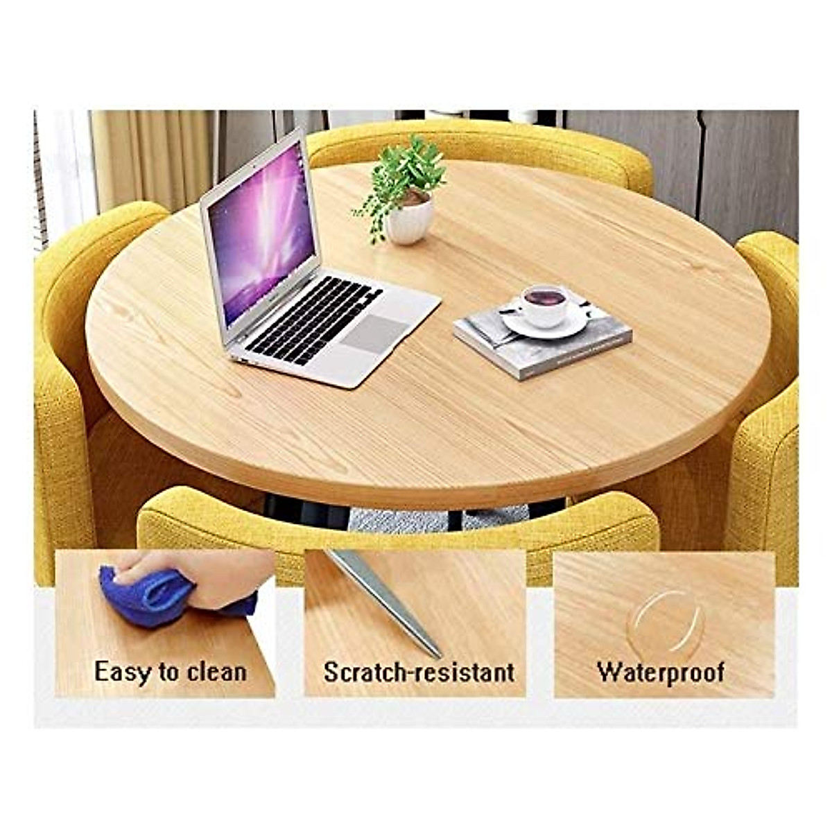 Kitchen Table Set, Office Conference Table Set Negotiation Table and Chair Combination Modern Design Round Table Balcony Living Room Dining Table Office Meeting Room (Color : C) ( Color : Light Grey )