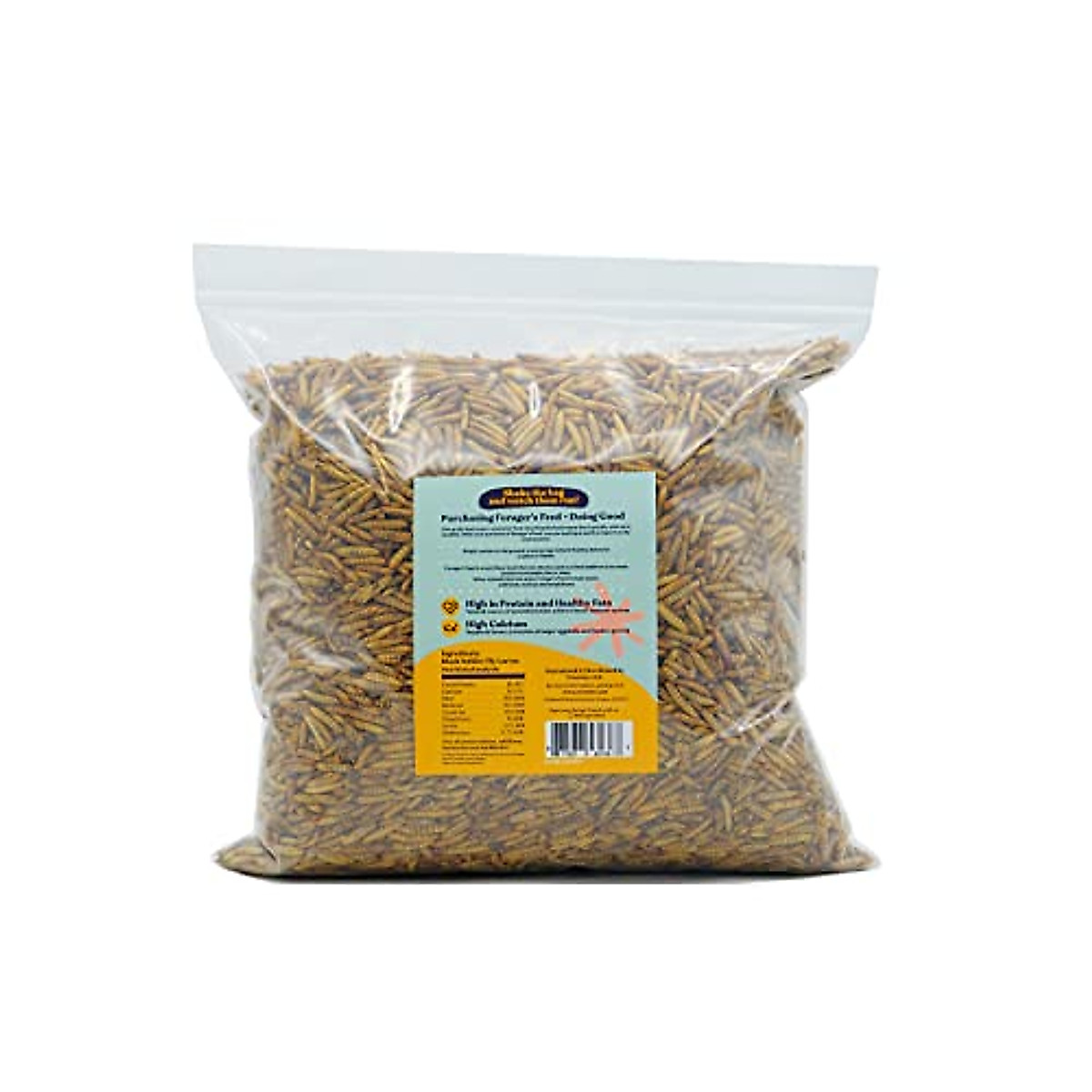 Foragers Feed Whole Dried Black Soldier Fly Larvae, Sustainable Chicken and Livestock Feed for Animal Health, 1 Lb Resealable Bag