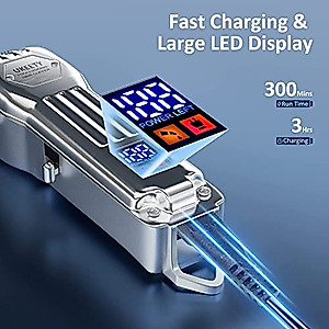 Ukeety Hair Clippers for Men,Professional Hair Cutting Kit Cordless Close Trimmer with LED Display Beard Trimmer Barbers Men Women Kids Clipper Set Full Metal Rechargeable Grooming Kit