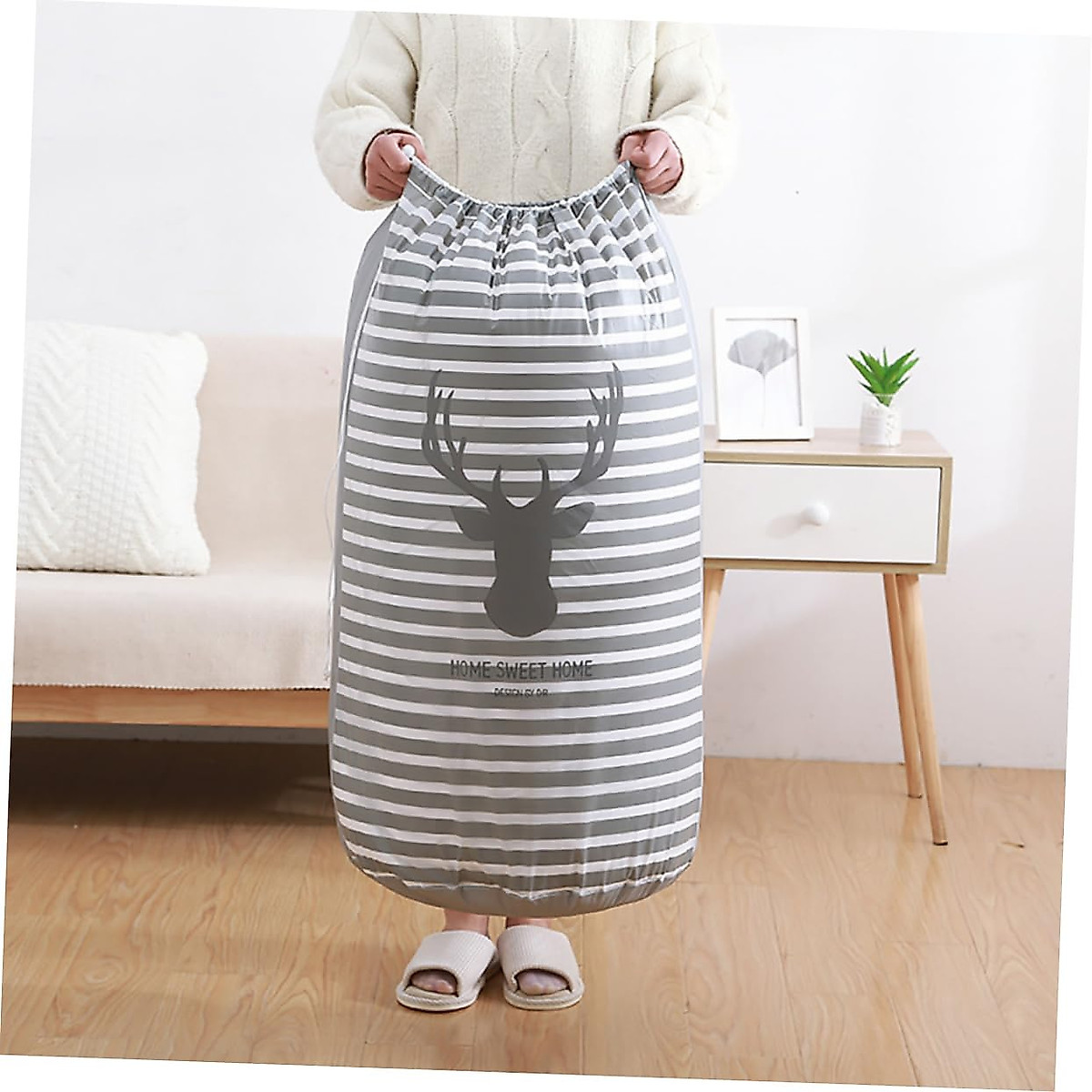 Ciieeo Laundry Organizer Quilt Storage Bag Drawstring Finishing Bag Clothing Laundry Bag