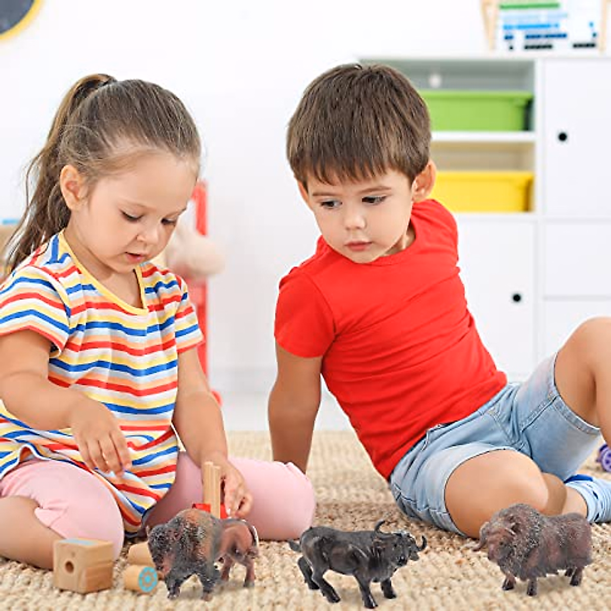 LUOZZY 4 Pcs Miniature Cow Decor Bonsai Cow Modelss Tabletop Mini Cow Figurines (B)