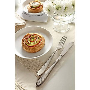 DANIALLI Modern Marettimo Hammered Silverware Set - 18/10 Stainless Steel Flatware for Elegant Dining - Dishwasher Safe Cutlery - Ideal for Home or Restaurant Use (30-Piece)