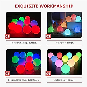 Angoily Pool Decor 8Pcs Floating Pool Lights LED Pool Ball Lights Light Up Pool Balls Float or in Pool Garden Patio Party Outdoor Garden Decoration
