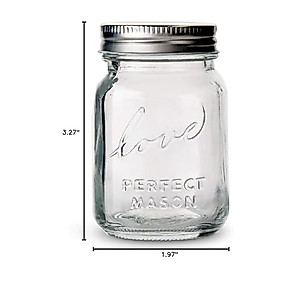 WEDDINGSTAR Mini Love Mason Jar with Lid - 6 Pack