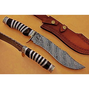 Smart & Sharp Custom Handmade Damascus Steel Hunting Knife/Bowie Knife SS-17367 (black)