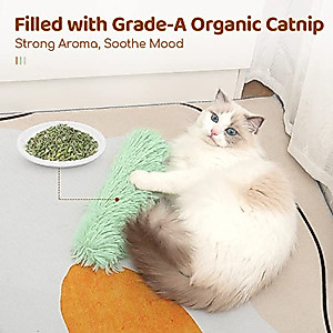 Potaroma Cat Toys Cat Pillows, 3 Pack Soft and Durable Crinkle Sound Catnip Toys, Interactive Cat Kicker Toys for Indoor Cats, Promotes Kitten Exercise