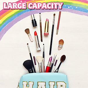 Gosuoa Preppy Makeup Bag,Skincare Bag,PU Leather Portable Waterproof Preppy Stuff for Travel Toiletry Bag,Makeup Bag for Girls Women