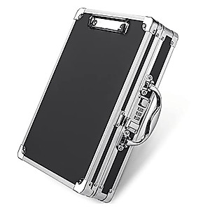 Sooez Locking Clipboard Storage Box, Heavy Duty Clipboard with Storage, Aluminum Locking Briefcase with Handle, Combination Lock Box Maximum Security, Large Capacity for 400 Paper Sheets & Tablet