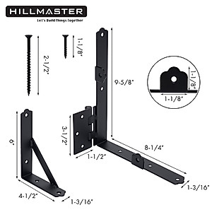 HILLMASTER Anti Sag Gate Frame Kit Gate Corner Brace Bracket Heavy Duty Adjustable Gate Hardware with Gate Latch for Wooden Fences,Driveway Gates,Shed Doors,Corral Gates,Wood Windows