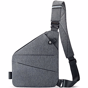 WANDER PLUS Anti Theft Crossbody Bag, Shoulder Bag Anti-theft Design for Travel, Sport, Work, Grey