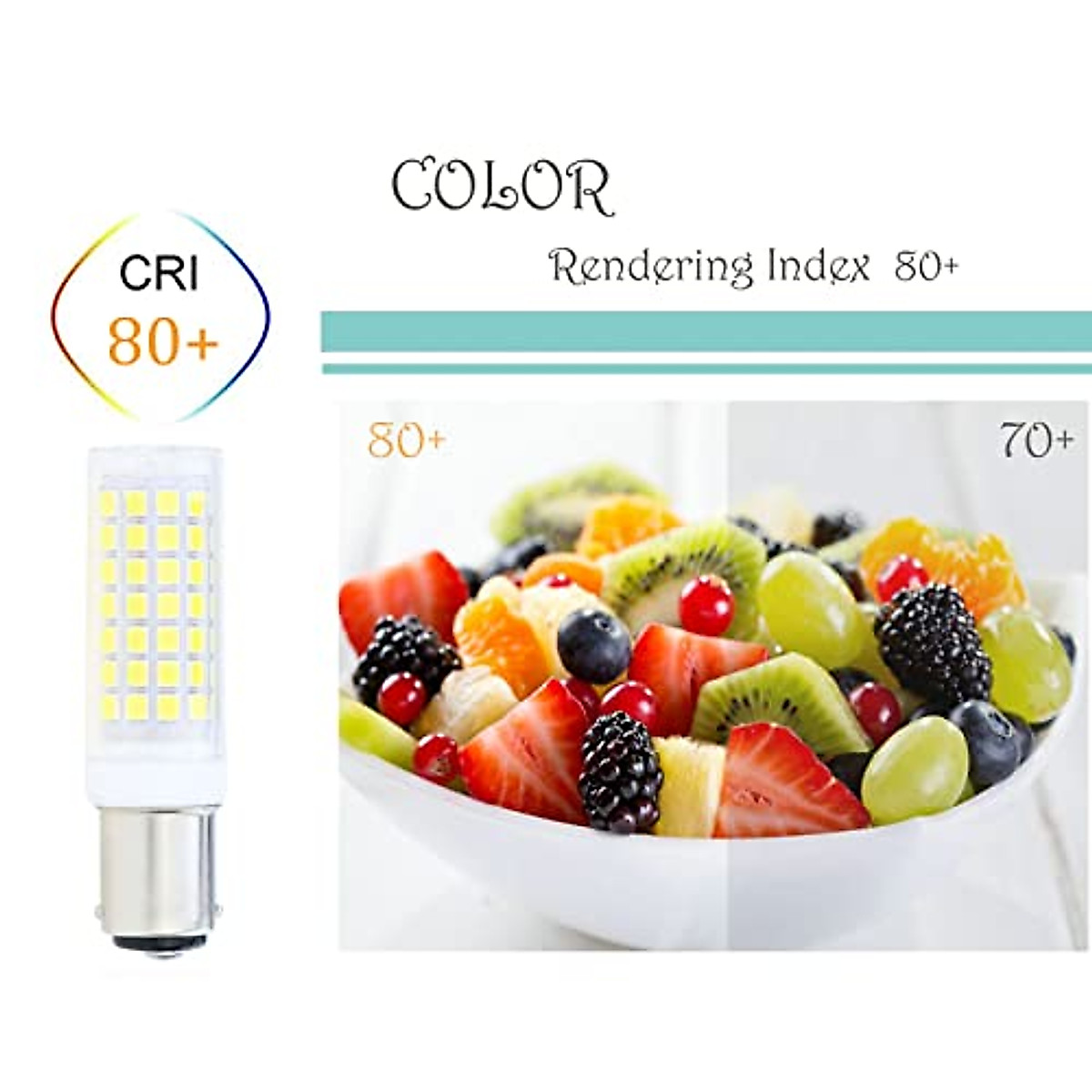 Lamsky Ba15d led Light Bulb 7.5W,B15 Double Contact Bayonet Base,120V Daylight White 6000K,75W 80W JD Type T3/T4 Halogen Bulb Replacement Bulb,Not Dimmable(2-Pack)