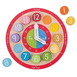 Bigjigs Toys Wooden Teaching Clock - Tell The Time