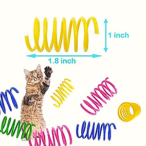 QUVOVID 10 Pack Cat Spring Toys for Indoor Cats to Kill Time and Keep Fit, Colorful Plastic Spring Coils Attract Cats to Swat, Bite, Hunt, Interactive Toys for Cats and Kittens