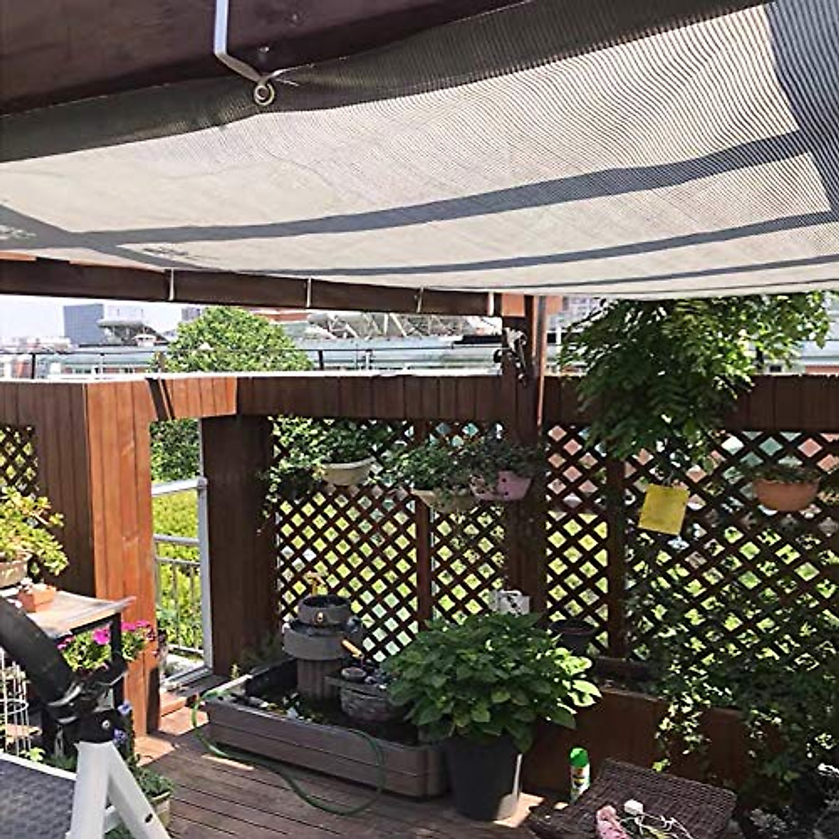 WUZMING Balcony Privacy Screen, Outdoor Fence Isolation Net, 100% HDPE Shade Cloth with, with Rope and Cable Ties, 51 Sizes (Color : Gray, Size : 110x300cm)