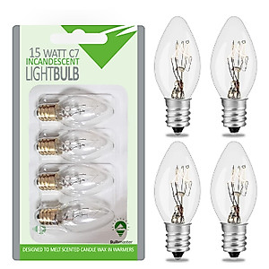 BULBMASTER 15 Watts Night Light Bulbs Replaces Scentsy Bulbs, Plug-in Warmers and Himalayan Salt Lamps Candelabra E12 Base 4-Pack