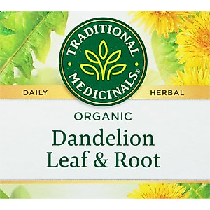 Traditional Medicinals Tea, Organic Dandelion Leaf & Root, Supports Kidney Function & Healthy Digestion, 16 Tea Bags