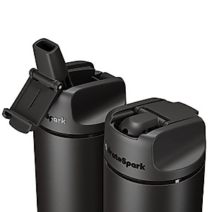 Hidrate Spark PRO Smart Water Bottle – Tracks Water Intake with Bluetooth, LED Glow Reminder When You Need to Drink – Straw Lid, 21oz, Black