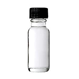 Ananda 144 Pcs, 15ml [1/2 oz] EMPTY CLEAR Boston Round Glass Bottle With Phenolic Polycone Liner Caps