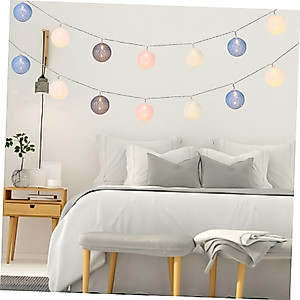 Abaodam 1 Set 20 Cotton Ball Light String Window Curtain Light Holiday Light Decor Decorative Hanging Lights Fairy Curtain Lights Wedding Decoration Astetic Room Decor Led Indoor Plastic