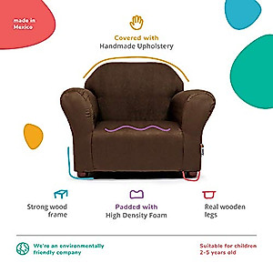 Keet Microsuede Children's Chair, Roundy, Brown