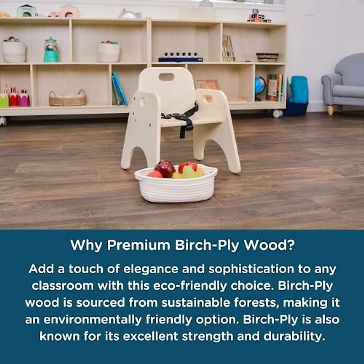 Children’s Factory Toddler Chair with Strap, Baby Activity Seat, Toddler Feeding Chair, 9" H Seat