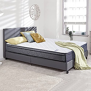 Treaton, 12-Inch Doubled Sided Medium Plush Hybrid Euro Top Foam Encased Mattress/Improves Sleep by Reducing Back Pain, Queen,SC30j-5/0-1