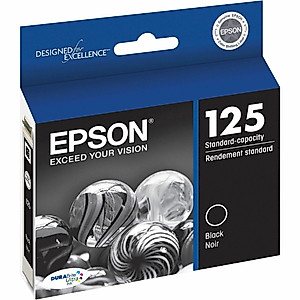 Epson T125 DURABrite Ultra Ink Standard Capacity Black Cartridge (T125120-S) for Select Stylus and Workforce Printers