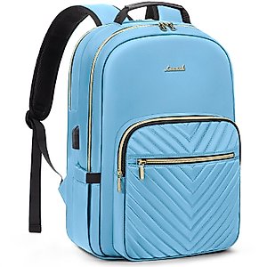 LOVEVOOK Laptop Backpack for Women 15.6 inch, Travel Backpack Purse,Professional Laptop Computer Bag,Waterproof Work Business College Teacher Bags Carry on Backpack with USB Port,Angel Blue