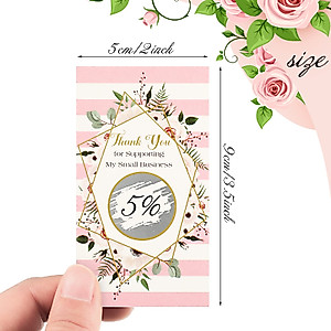120 Pieces Scratch Off Cards for Small Business Thank You Gift Certificates Loyalty Scratch Cards and Stickers Personalized Blank Gift for Small Business Purchase (Flower Style)