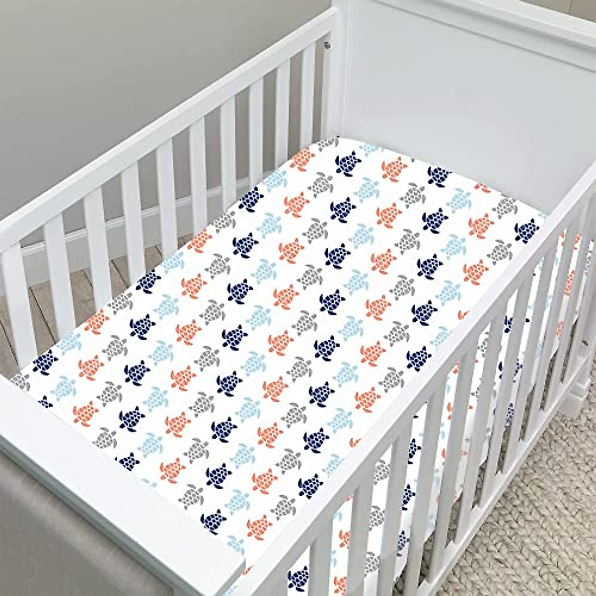 GROW WILD Crib Sheets for Boys (3 Pack), Baby Crib Sheets Soft & Fitted, Crib Mattress Sheet or Toddler Bed Sheets | Crib Sheet Ocean Whale Turtle