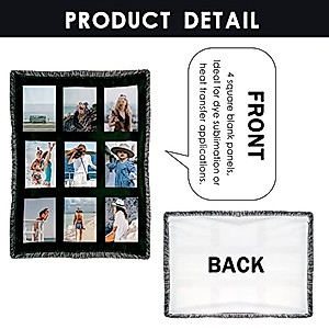 MAIKESUB Sublimation Blank Blanket 45.3 x 33.8 Inches Custom Personalised Photo 9 Panel Gifts for Family and Friends on Christmas Wedding Mothers Day Father Day