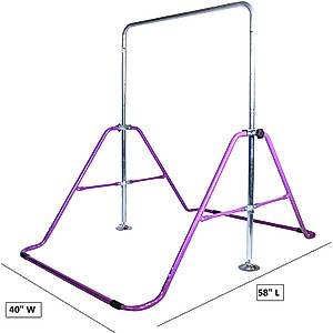 Gymnastics Bar Kids Home Training Kip Bar | Expandable Horizontal Kip Bar Folding Home Gym Equipment Boys and Girls | Junior Gymnastics Training Jungle Gym Monkey Bar Playground Gymnastic Bar Purple