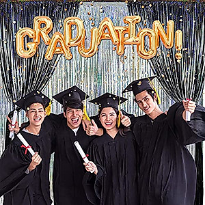 CapriValley 4 Packs 3.2ft x 6.6ft Black Fringe Curtain Foil Curtain Foil Backdrops Party Backdrops Decorations Tinsel Metallic Curtains