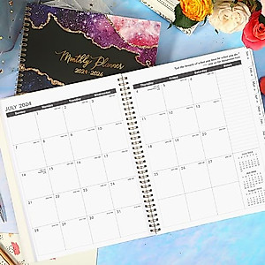 2024-2026 Monthly Planner - 2 Year Planner with Tabs & Pocket, July 2024 - June 2026, Contacts and Passwords, 8.5" x 11", Thick Paper, Twin-Wire Binding - Star