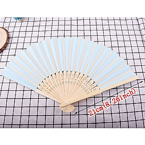 Hand Fan Fan Folding Hand Held Chinese Fans Craft Gift Small Folding Hand Fans for Women for Party Dance Performance Decoration Summer Gift 1pcs (Green)