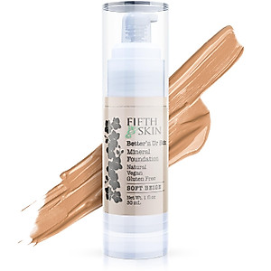 Fifth & Skin: Better’n Ur Skin Liquid Foundation (SOFT BEIGE) - Natural, Organic, Vegan, Cruelty-Free - Gluten-Free Beauty with Buildable Coverage and Palm-Free Luxury - 1 oz