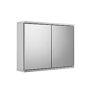 Croydex WC257022AZ Simplicity Double Door Mirrored Medicine Cabinet with Magnetic Push Catch Opening, White