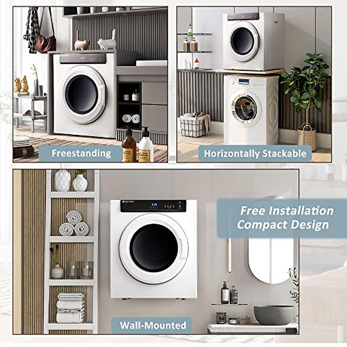 Sentern Electric Portable Clothes Dryer - 14 LBS Capacity Compact Laundry Dryer with 1400W Drying Power (White -)