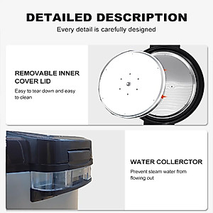 DAZITN Commercial Rice Cooker 60 CUPS (Cooked Rice)& Food Warmer | 13L/13.8Qt Extra Large Multifunctional Rice Cooker | 1350W Fast Cooking with Time Display & Preset|Restaurant Company Canteen Use