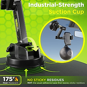 Truckules Truck Phone Holder Mount Heavy Duty Cell Phone Holder for Truck Dashboard Windshield 16.9 inch Long Arm, Super Suction Cup & Stable, Compatible with iPhone & Samsung, Gray, Pickup Truck