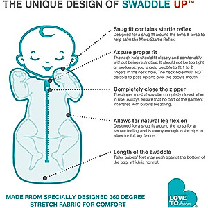 Love To Dream Swaddle UP, Gray, Small, 8-13 lbs, Dramatically Better Sleep, Allow Baby to Sleep in Their Preferred arms up Position for self-Soothing, snug fit Calms Startle Reflex