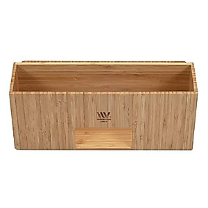 MobileVision Bamboo Desktop All-In-One Organizer for File Folders, Notepads, Pens, Stationary Items, Small Electronics and more