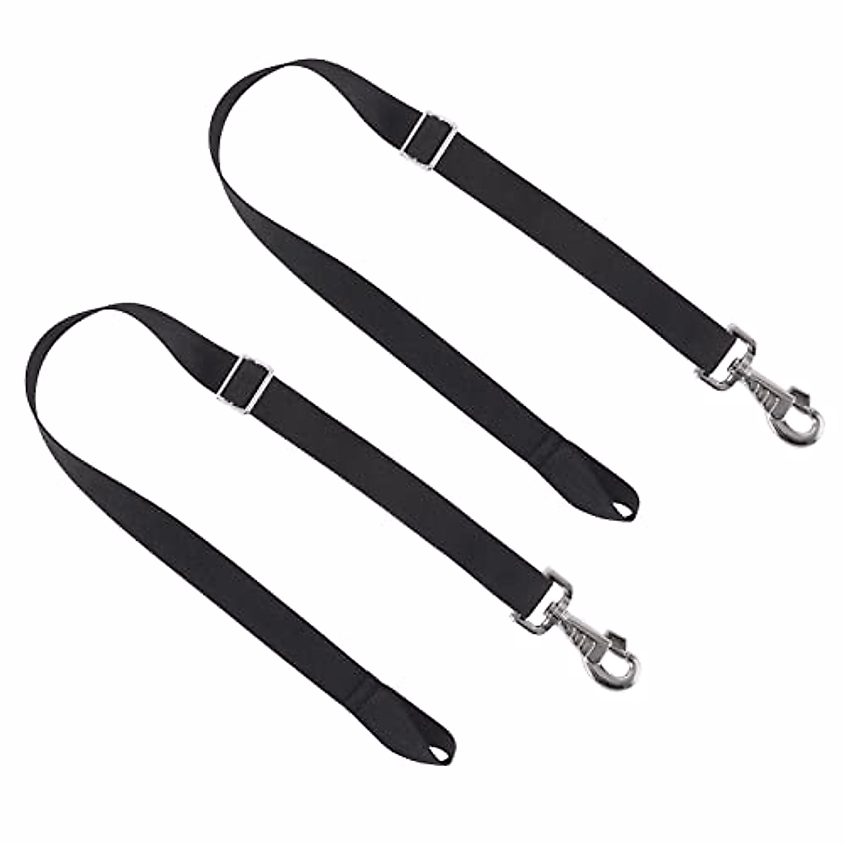 Premium Horse Blanket Sheet Leg Straps, Replacement Stretchy Belly Strap with Swivel Snaps and Loop End, Adjustable Length from 22 to 40 Inch Black (2 Pcs)