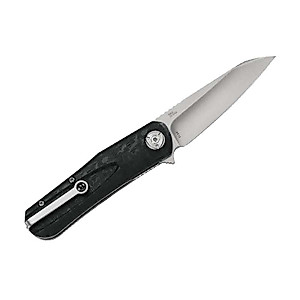 CRKT Mah-Hawk EDC Folding Pocket Knife: Assisted Opening Everyday Carry, Liner Lock, Glass Reinforced Nylon Handle with Reversible Pocket Clip 6535,Black