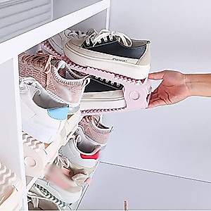 ZANBANG Shoe Organizer with Double Decker Storage for Closet,10 Pack Adjustable Shoe Slots Organizer ZML-284 (Black)