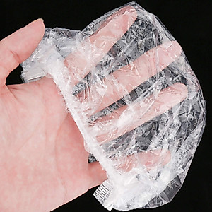 100pcs Shower Caps Disposable, Thicker and Larger Waterproof Clear Hair Bath Caps, Premium Plastic Hair Cap for Women Kids Girls, Spa, Hair Solon, Travel, Hotel and Home Use(Size 20IN/50CM)