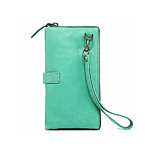 OLD TREND Leather Clutch Savanna Wallet (Aqua)