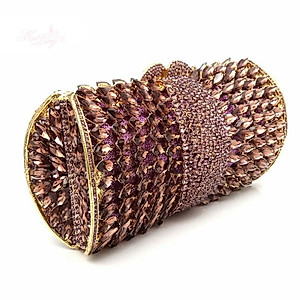 ZLXDP Colorful Rhinestones Crystal Evening Clutches Bag Wedding Dress Bridal Diamond Chains Shoulder Handbags Purses