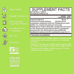 HUM Gut Instinct - Gut Health Daily Probiotic Blend for Overall Digestive Health - Lactobacillus + Bifidobacterium Strains for Bloating Relief, Immune Support + Healthy Gut Diversity (30 Capsules)